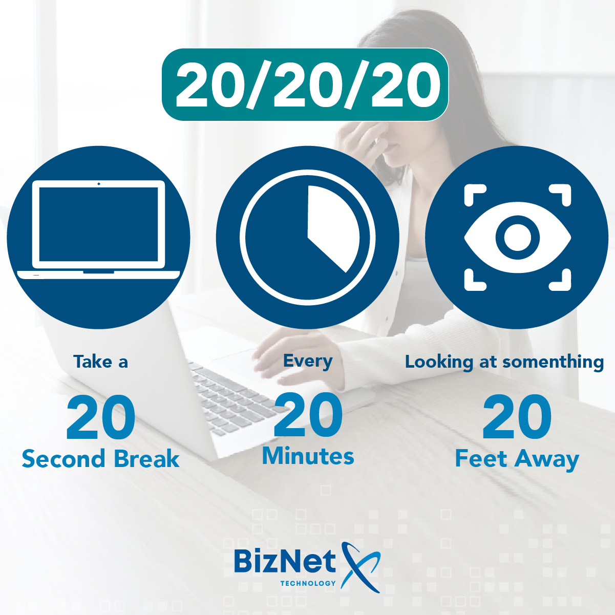 Digital Eye Strain and the 20/20/20 Rule | BizNet Technology